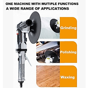7-Inch Pneumatic Sander Heavy Duty Wet Air Sander/Polisher,Lightweight at 5.47 lbs,Adjustable Speed Up to 2500rpm Pneumatic Polisher Hand Sanding Tool