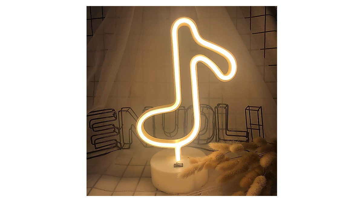 Music Notes Neon Light - Creative LED Night Decor for Home & Parties