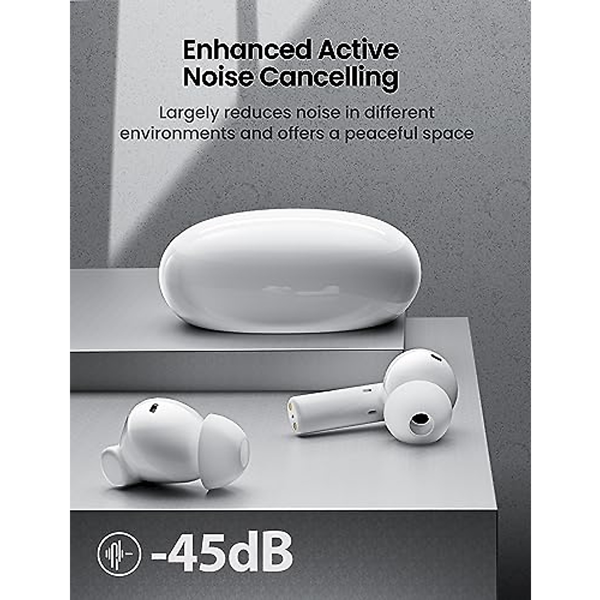 Gsoemon Active Noise Cancelling Earbuds, True Wireless Earbuds IPX5 Waterproof 36 Hours Rich Bass, aptX Superior Sound Qualcomn QCC 3040, CVC 8.0 Noise-Cancelling Mics for Calls