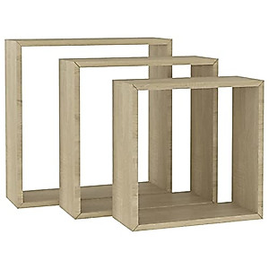 YAFF Wall Cube Shelves 3 pcs Sonoma Oak (6.27lbs)