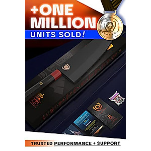 Dalstrong Chef Knife - 9.5 inch - Ronin Series - Double Bevel Blade Razor Sharp - Japanese AUS-10V Super Steel - Damascus Chef's Knife - G10 Handle Kitchen Knife - Black Acacia Wood Sheath