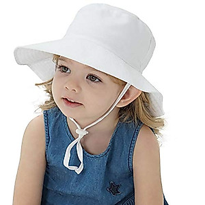 MaxNova Baby Sun Hat Toddler Summer UPF 50+ Baby Girl Bucket Hat Wide Brim Beach Hats for Baby Boys 2-7Years
