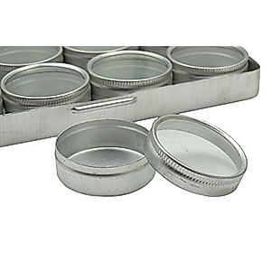 12-Pieces Clear Top Round Aluminum Storage Container Set 1.5" Diameter Mini DIY Favour Boxes