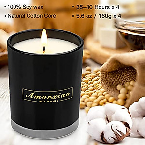 4 Pack Candles for Home Scented,Sage Candles for Cleansing House Long Lasting Burn Natural Soy Wax Candles,Candles Gifts for Women Mother's Day Gifts for Her,Lavender | Mango Almond | Sage Candle