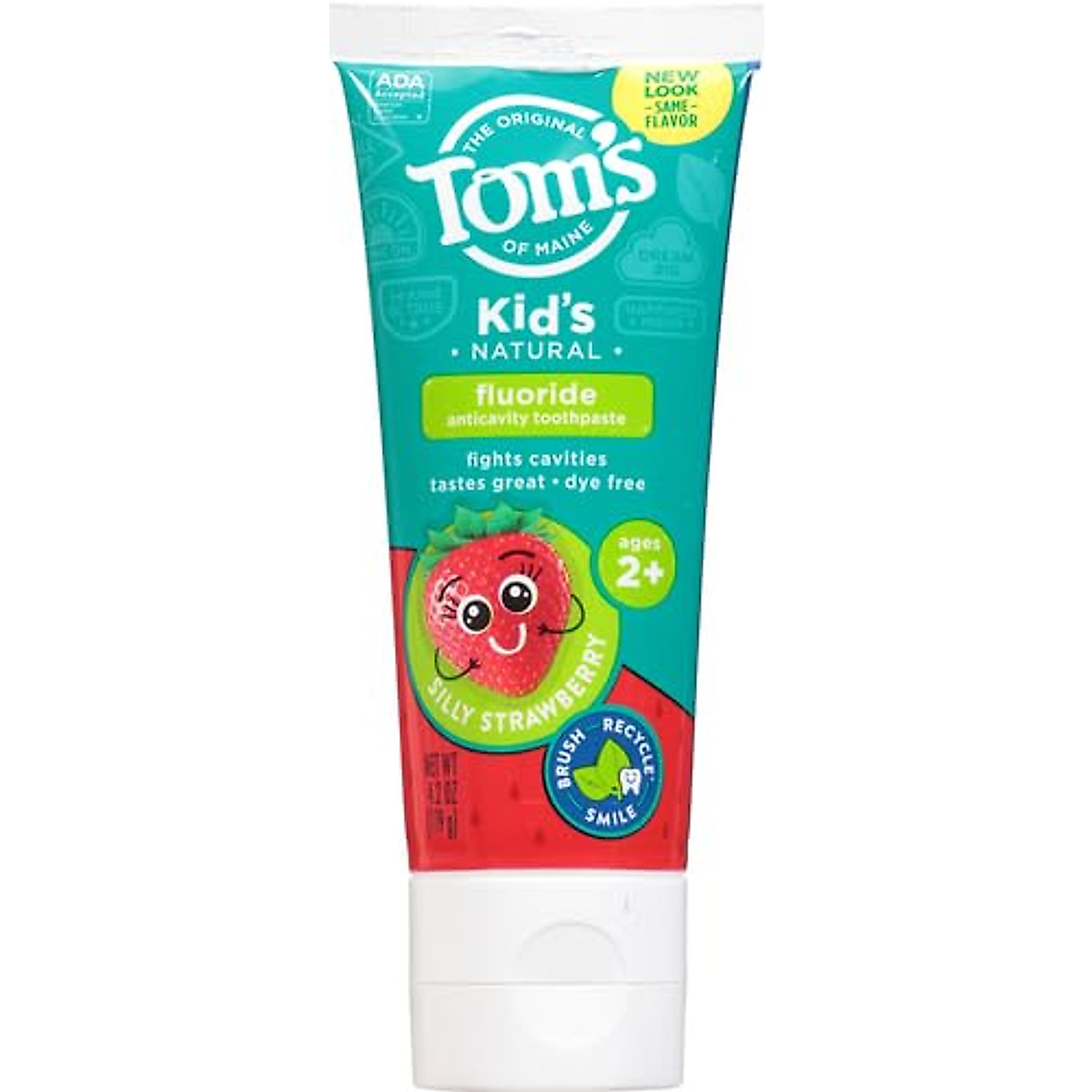 Tom's of Maine Natural Children's Anticavity Fluoride Toothpaste, Silly Strawberry, 4.2 Ounce