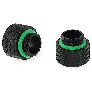 DZS Elec 2pcs Computer Water Cooling Extension Connector G1/4" Male to Female Extension Fitting, 10mm Black