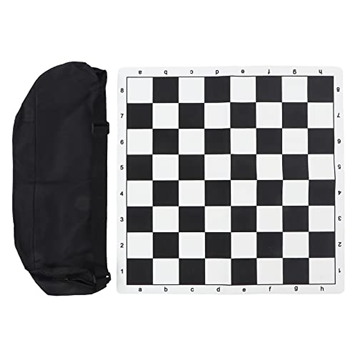 DAUERHAFT International Chess Set, 32Pcs Chess Pieces Portable PU Leather Chessboard Chess Set with Storage Bag, 75x29mm King Size Non Slip Bottom Board Game Set, for Outdoor Camping