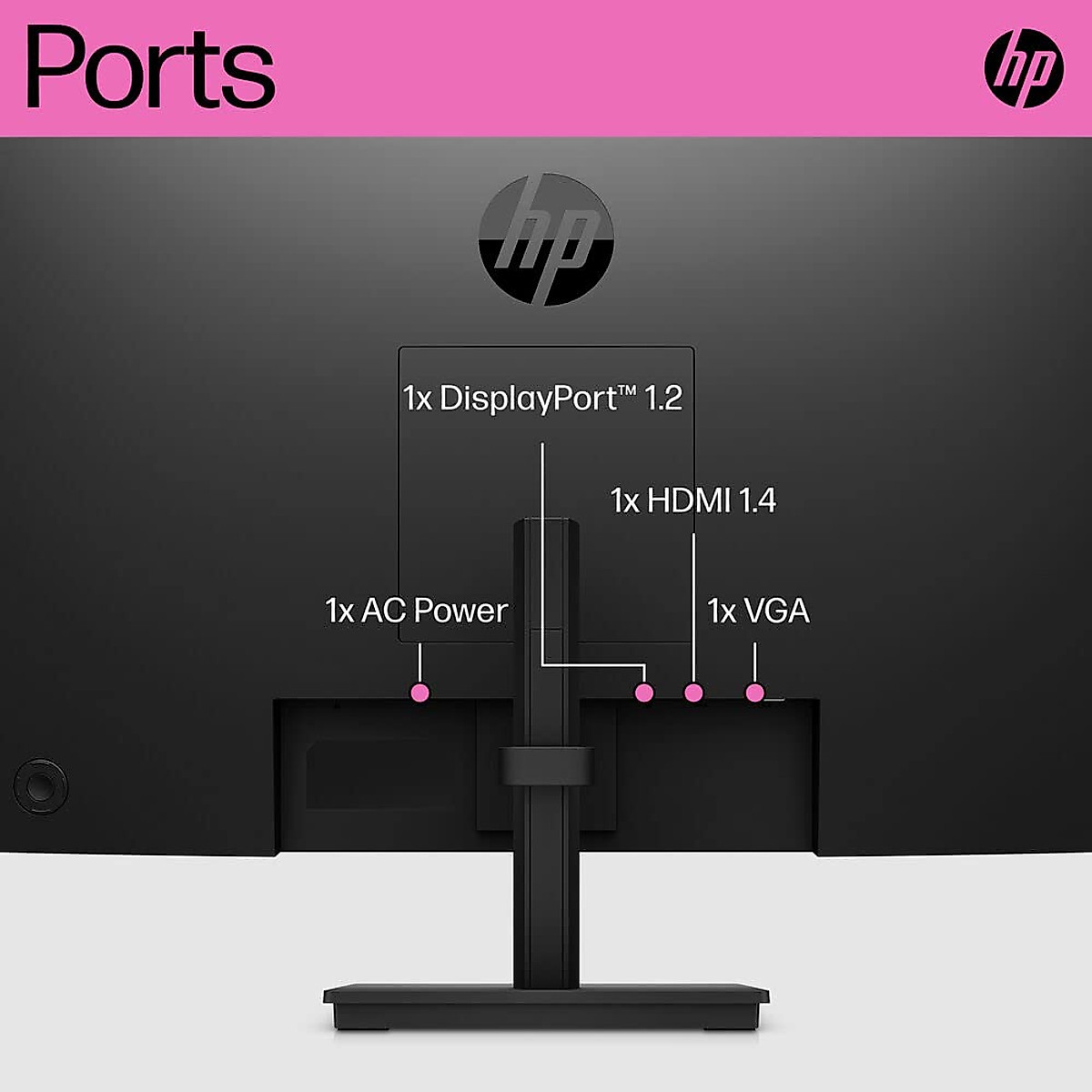 HP 24 inch 1080P Computer Monitor Bundle With Docztorm Dock, 24" Full HD (1920x1080) 75Hz Anti-Glare IPS Display with Built-In Speakers, HDMI, VGA, Displayport, Ideal for Home and Business - Pack of 2
