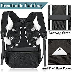 Travel Laptop Backpack for Men and Women, Backpack for School Teen Boys and Girls, Student Bookbag 15.6 inch Laptop Compartment with USB Charging Port and Anti theft Poket, Black