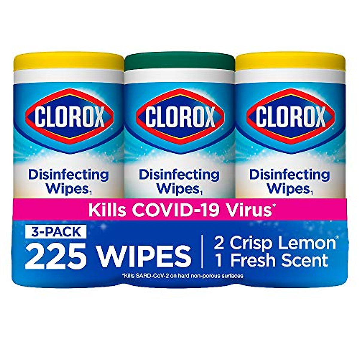 Fresh Step Clorox Disinfectant, 75 Count (Pack of 3), White, 225