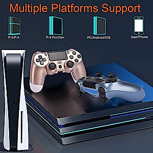 Wireless Controller 2 Pack for PS4 Controller, AUGEX Wireless Gamepad Work with Playstation 4 Controllers, Berryblue Game Control for PS4 Controller with Joystick, PS4 Pro/Silm/PC Purple