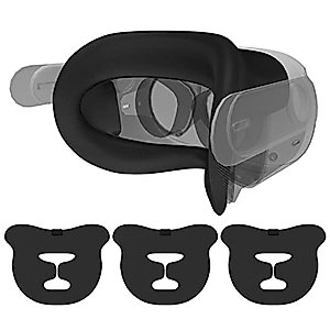 VR Face Cover, SEVENKA Breathable VR Mask for Meta Oculus Quest 2 Workout Supernatural, Compatible with Virtual Reality Headsets Oculus Quest 2, Reusable & Sweat Absorbing & Defogging & Washable(3pcs)