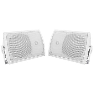 Rockville Pair HP5S 5.25" Outdoor/Indoor Home Theater Speakers w/Swivel Bracket, White