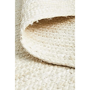 2x3, 3x5, 4x6 Braided Jute Rug Ivory Natural Jute Chevron Design Hand Braided Large Area Rug for Living Room, Thick Outdoor Designer Jute Carpet in Custom Size Rug (2x6 Area Rug)
