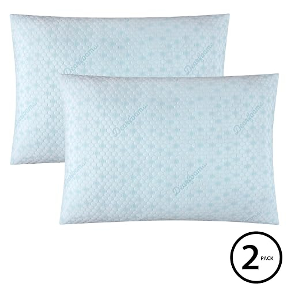 Dearfoams Cool Knit Nylon Infused Bed Pillows, Standard/Queen Size 20"x28", 2 Count