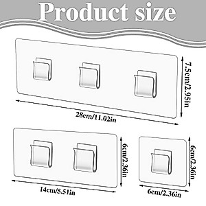 14 Pack Shower Caddy Adhesive Replacement, Shower Caddy Adhesive Strips Shower Caddy Hooks Strong Adhesive Wall Hooks No Drilling Waterproof Adhesive Hooks Flat Hooks for Shower Caddy