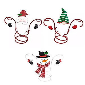 Christmas Holiday Wine Bottle Glass Holders, Snowman Santa Claus Gnome Organizer Rack, Christmas Home Decor Kitchen Storage Bar, Wine Cellar, Cabinet, Pantry,Rack Bar (Set of 3)