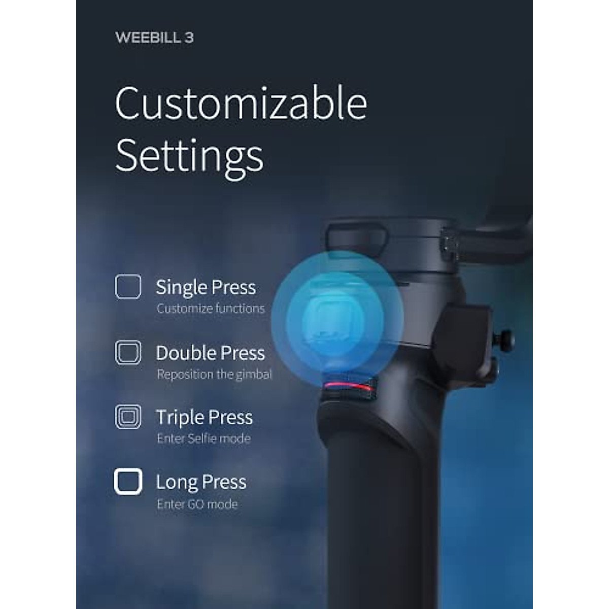 ZHIYUN Weebill 3, 3-Axis Gimbal Stabilizer for DSLR and Mirrorless Camera, Nikon Sony Panasonic Canon Fujifilm BMPCC 6K, Fill Light & Mic Integration, PD Fast Charge