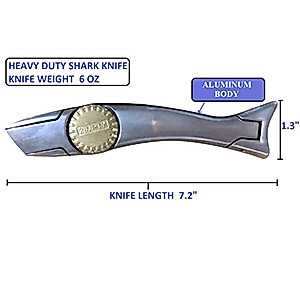 Zimpty shark knife with utility knife and 10 pcs blades combo | Box Cutter Heavy Duty Shark Knife Vinyl Knife Utility Knife Roofing Knife Delphin Dolphin Carpet Knife