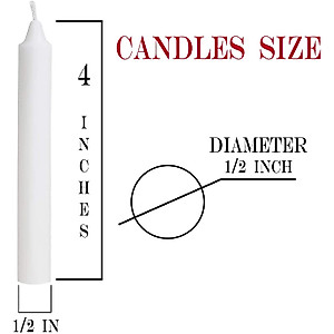 20 pcs Candles for Christmas Tree - Angel Chime Decorations - Christmas Pyramids Carousel - Magic Ritual Spell - 4-inch X 0.5-inch Diameter (20 pcs, White)