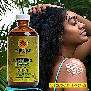 Jamaican Black Castor Oil 8oz & Strong Roots Red Pimento Hair Growth Oil 4oz SET | Rich in Vitamin E, Omega Fatty Acids and Minerals | For Hair Growth Oil, Skin Conditioning, Eyebrows & Eyelashes