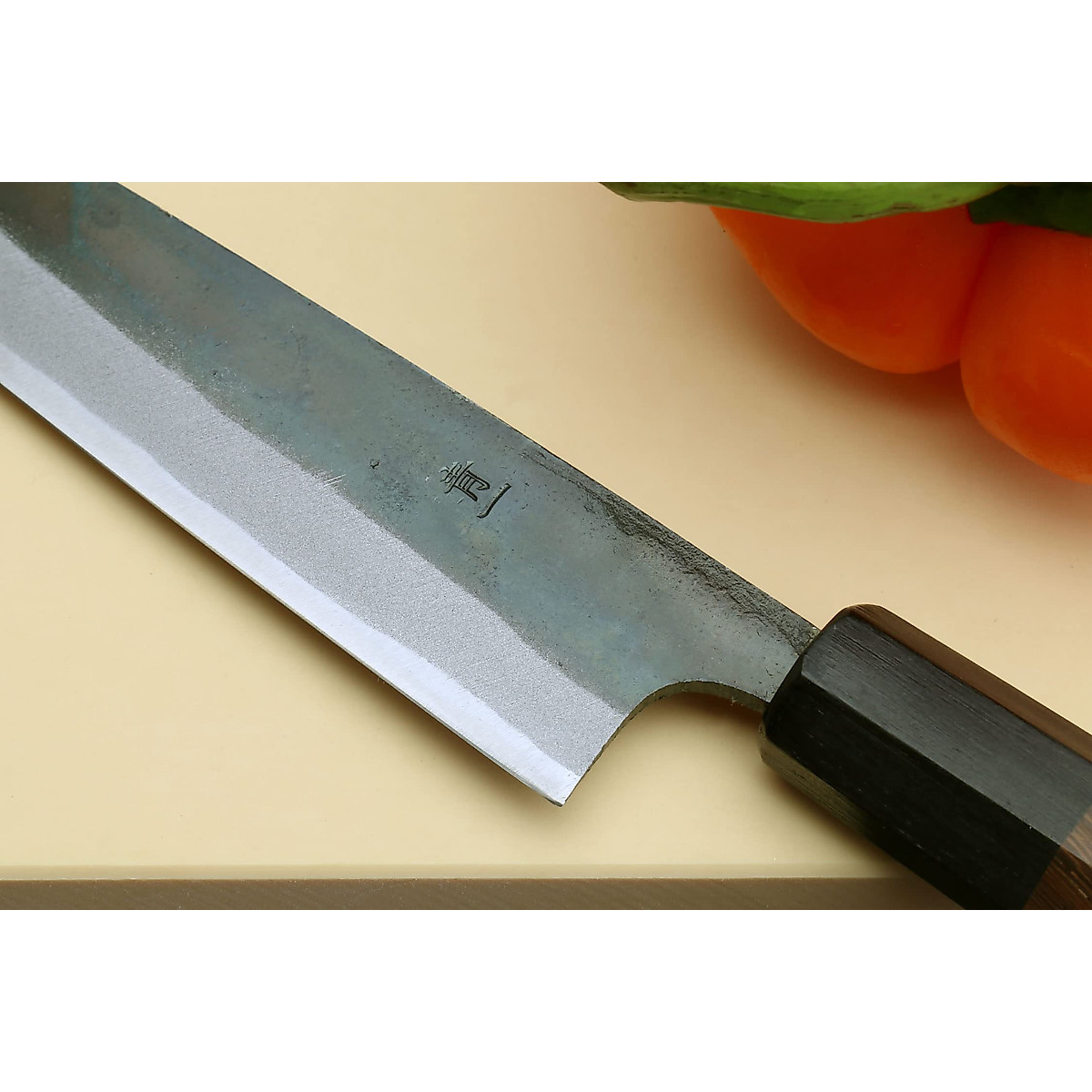 Yoshihiro Mizu Yaki Blue High Carbon Steel #1 Kurouchi Petty Japanese Utility Knife Shitan Handle (6'' (150mm) & No Saya)