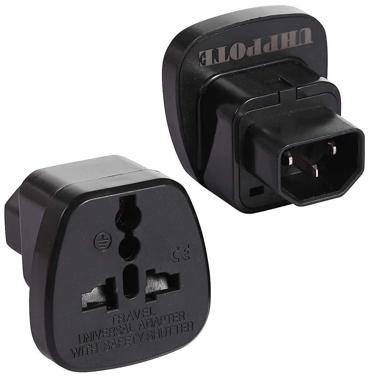 UHPPOTE US/UK/AU/EU to Computer IEC320 C14 Male Travel Adaptor AC Power Plug Converter (Pack of 2)