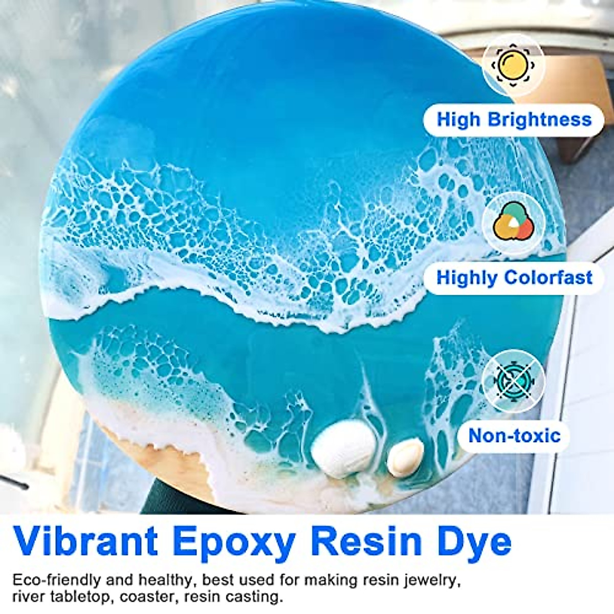 Mica Powder 60 Colors Mica Powder Epoxy Set Resin Pigment Powder Natural Pearlescent Color for Soap Making Epoxy Resin Dye Slime Pigment Nail Polish Cosmetic Pigment Powder Paint Powder Set.