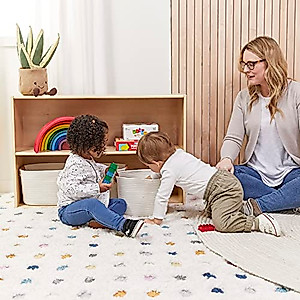 ECR4Kids Streamline 2-Shelf Storage Cabinet, 24in, Kid's Bookshelf, Natural