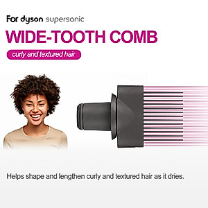 NINEBIRD Wide-Tooth Comb Attachment Nozzles for Dyson Supersonic Hair Dryer Hd01 Hd02 Hd03 Hd04 Hd08 Tools Accessaries Parts (Wide-Tooth Comb), Black