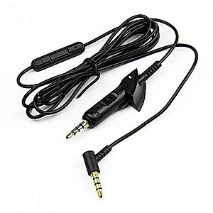 Audio Cable Replacement Cord Line Compatible with for Bose QC15 QuietComfort QC 15 Headphone (Inline Mic Remote)