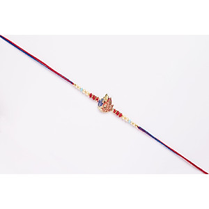 Auraecom Brotherhood Unraveled: Celebrate Raksha Bandhan with Our Charming Rakhis | Rakhi for Brother Bhaiya Bhabhi Traditional Handmade Quality Assorted Designer Rakhi, white diamond