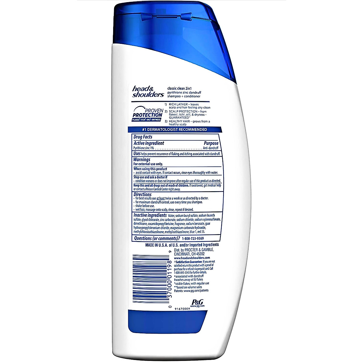 Head&Shldr 2n1 Clean 23.7 Size 23.7z Head & Shoulders Classic Clean 2-In-1 Shampoo Plus Conditioner