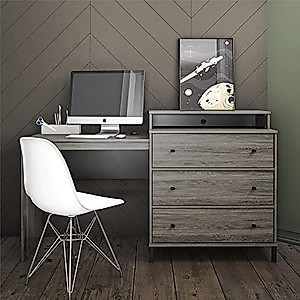 Ameriwood Home Kalissa Dresser/Desk Combo with Wireless-charger, Gray Oak