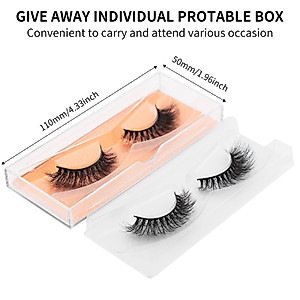 DYSILK Cat Eye Lashes False Eyelashes - Mink Lashes 5 Pairs 6D Lash Extension Kit Fluffy Lashes Fake Eyelashes Natural False Lashes Reusable Mink Lashes | Cat-Eye 8-15mm