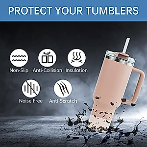 Turmaster 1Pcs Silicone Boot for Stanley 40 oz Quencher Tumbler, Silicone Cups Sleeve for Stanley IceFlow 20oz 30oz, Stanley Cup Accessories, Protective Cover for Water Bottle Bottom(Clear)