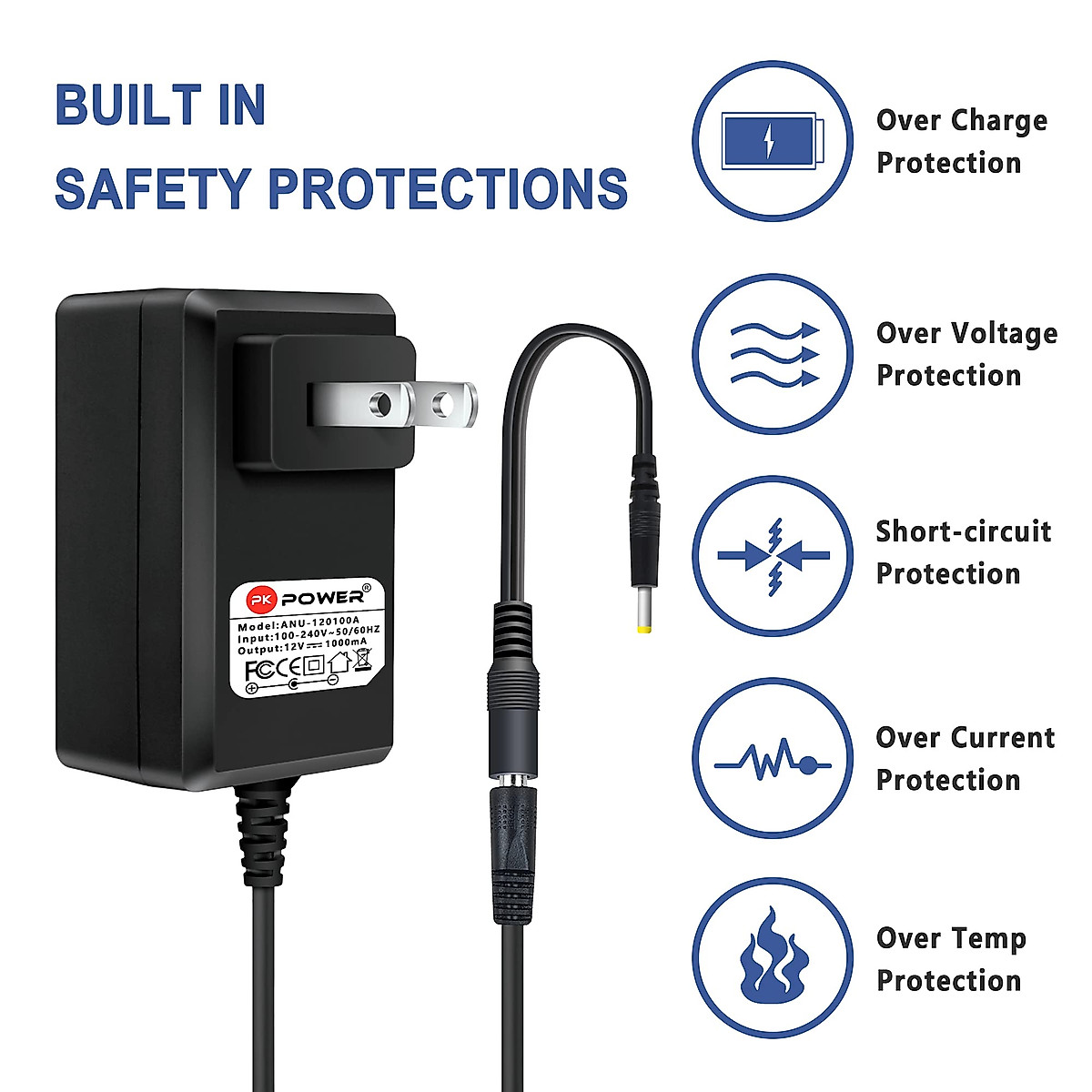 PKPOWER AC Adapter Compatible with Dymo LabelManager 260P 360D 280 1815990, Power Supply for Label Manager LM-280 1754490 420P 1768815 Printer Cord Cable Charger