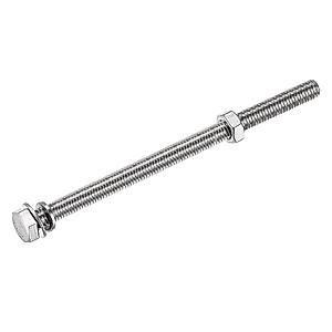 uxcell M8 x 120mm Hex Head Screws Bolts, Nuts, Flat & Lock Washers Kits, 304 Stainless Steel Fully Thread Hexagon Bolts 5 Sets