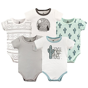 Yoga Sprout Cotton Bodysuit, 5 Pack, Free Hugs, 3-6 Months