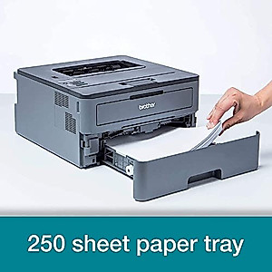 Brother HL-L2300D Monochrome Laser Printer - Auto Duplex Printing - Up to 26 Pages/Minute - Up to 250 Sheet Paper Input - 2400 x 600 dpi - Hi Speed USB Connectivity, Wulic USB Printer Cable