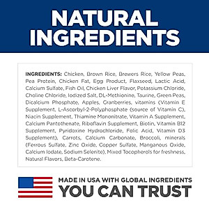 Hill's Science Diet Adult 7+, Senior Adult 7+ Premium Nutrition, Dry Cat Food, No Corn, Wheat, Soy Chicken & Brown Rice, 7 lb Bag