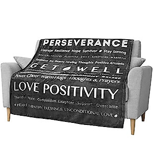 PAVILIA Healing Blanket, Get Well Soon Gift Blanket for Women, Men | Warm Hugs Inspirational Gift, Soft Fleece Throw with Positive Energy, Comfort, Love for Recovery (50x60, Grey Charcoal)