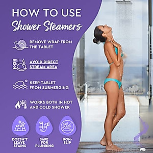 Cleverfy Shower Steamers Aromatherapy - 18 Pack of Shower Bombs with Essential Oils. Birthday Gifts for Women and Men. Purple Set
