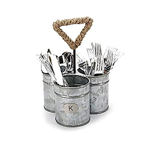 Mind Reader 3-Compartment Caddy Utensil Holder, Silver
