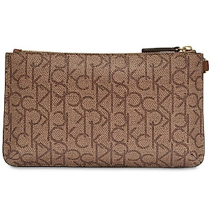 Calvin Klein CK Logo Floral Embroidered Phone Wristlet Walllet Clutch Bag