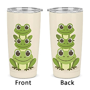 KIOWEIR Overlay Frog Stainless Steel Tumbler 20oz With Lid And Straw, Insulated Tumblers Coffee Cup, Travel Mug for Ice Drink & Hot Beverage for Women Men Boys Girls
