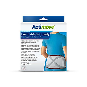Actimove Professional LumbaMotion Back Support with Pressure Pad for Women | Lumbar Sacral Support Belt for Lumbar Lower Back Support Belt for Sciatica, Herniated Disc, Scoliosis Back Pain Relief | White, Medium