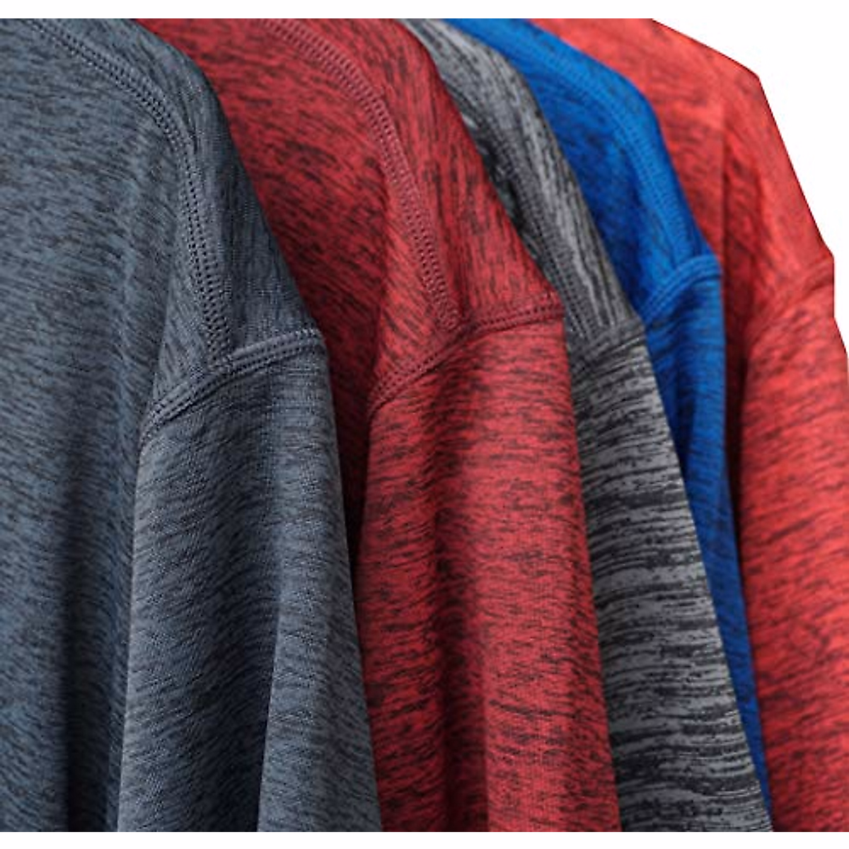 Men's Quick Dry Fit Dri-Fit Short Sleeve Active Wear Training Athletic Essentials Crew T-Shirt Fitness Gym Wicking Tee Workout Casual Sports Running Tennis Exercise Undershirt Top - 5 Pack,-Set 10,S