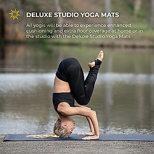 Sunshine Yoga 10-Pack Deluxe Studio 6mm Extra Thick Yoga Mat, 74" x 24" Extra Long Exercise Mat, Non Slip, Anti-Tear Fitness Mat, Yoga Mats for Schools, Studios, or Gyms, Dark Blue