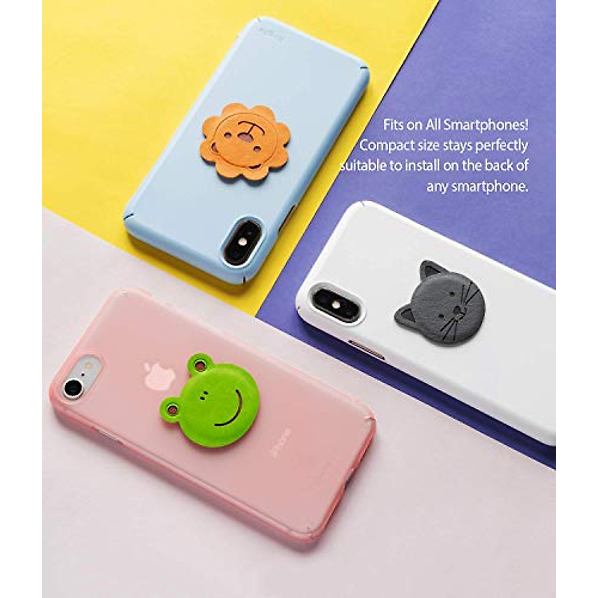 Ringke Magnetic Character Metal Plate Kit - Animal Edition (5 Pack, 1 Each) with 3M Adhesive Pad Compatible with Magnet Phone Car Mount Holder for Smartphone, iPad, Tablet, and Other Devices